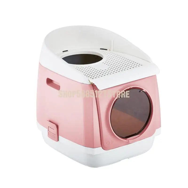 Free cabin fully enclosed cat litter box splash proof cat supplies top ...
