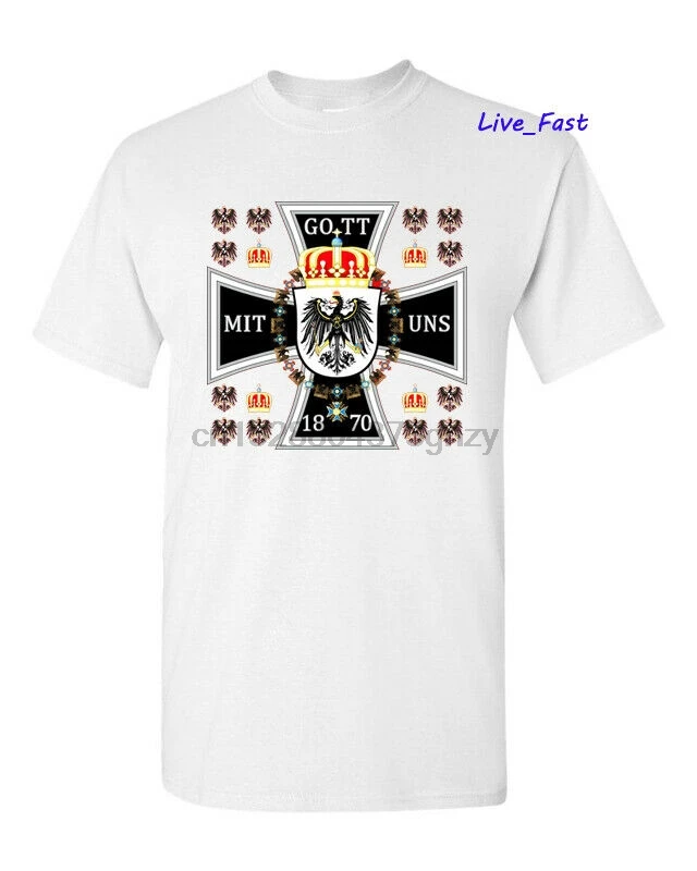 Cruz de Hierro GOTT T SHIRT UNS corona de Prusia CREST imperial ...