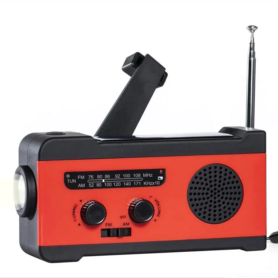 Emergency Solar Power Hand Crank Generator 2000mah Bank Am/fm Radio ...