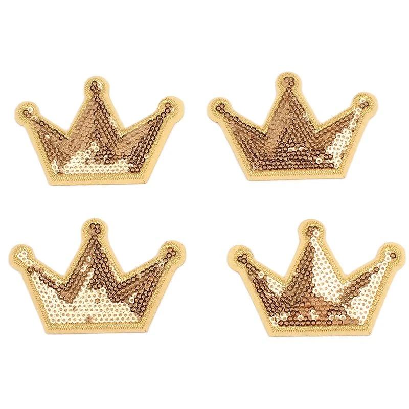 10pcs/lot Sequined Crown Patch Iron On Embroidered Stickers DIY Jeans ...