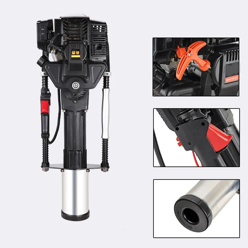 Small type pile driver,guardrail triangle steel single 2/4-stroke ...