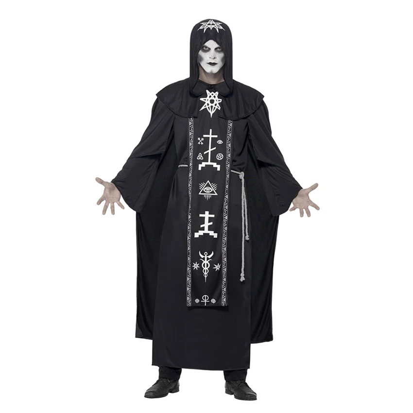 Halloween-Adult-Unisex-Wizard-Witch-Costume-Gothic-Man-Monk-Priest-Cosplay-Robes-Carnival-Party ...