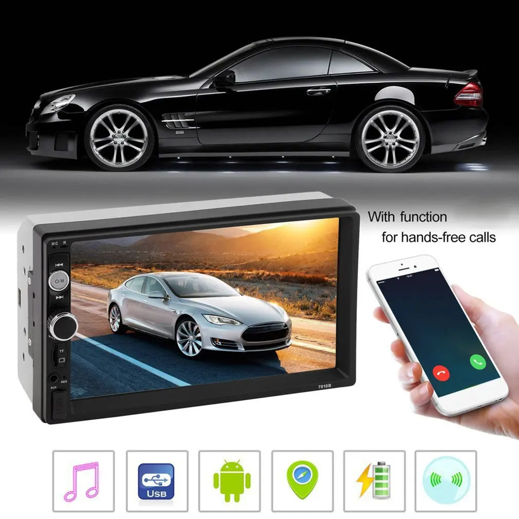7 Inch Car MP5 Multimedia Player 2 Din Radio Touch Screen FM USB AUX ...