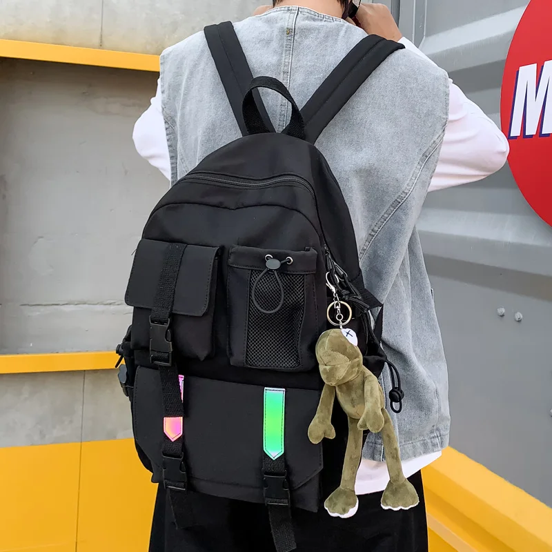 DIFA New Large Capacity Waterproof Nylon Women Backpack Men Reflective ...