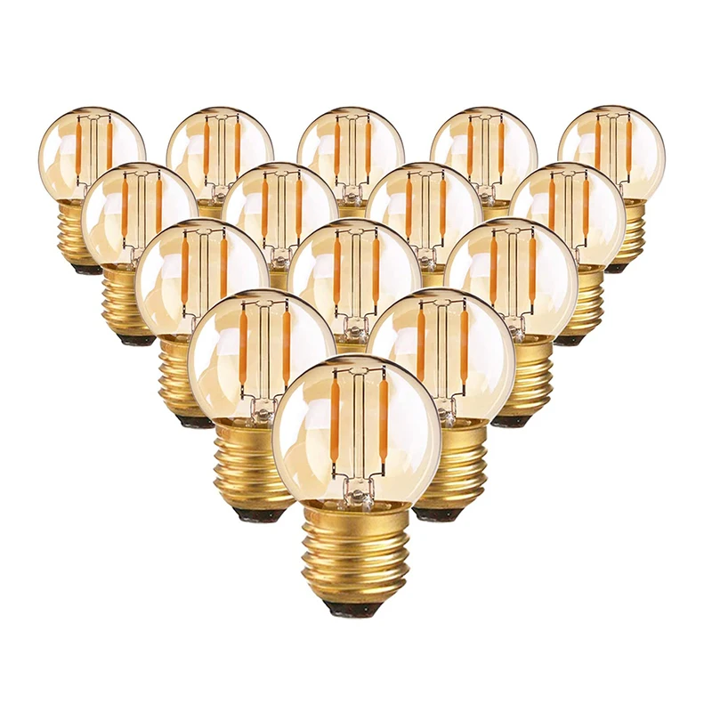 G40 LED Filament Mini Globe Light Bulb 1W Gold Warm White 2200K Amber ...