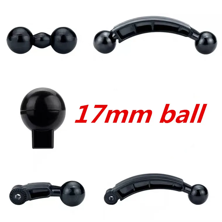 17mm Ball Mount Dual Ball Double Socket Arm Clamp Joint Connecting Rod ...