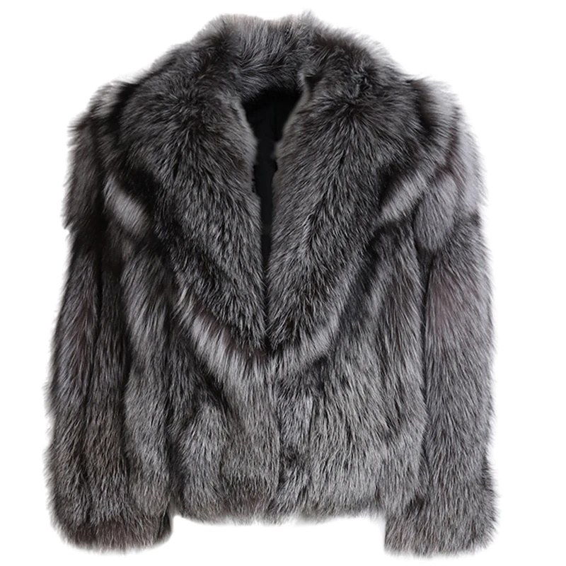 Fur Natural Jacket Ladies Silver Fox Fur Jacket Women Fox Fur Real ...