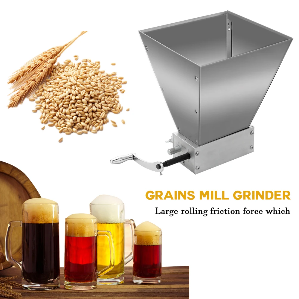 Stainless 2-Roller Barley Malt Mill Grain Grinder Hand Craft Malt Mill ...