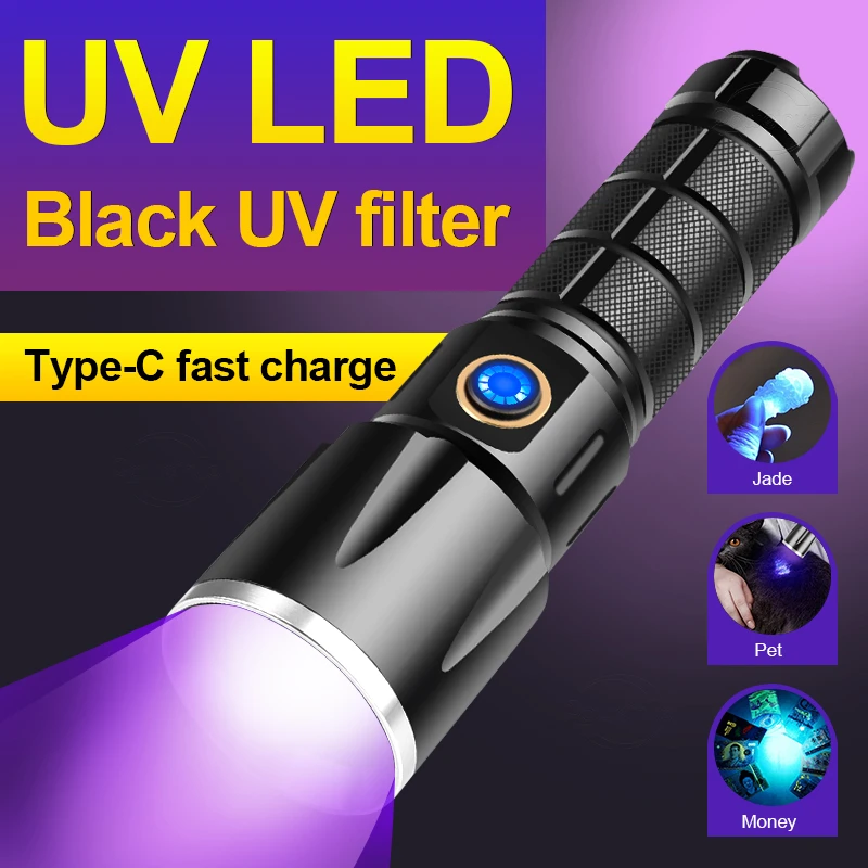 2021 New Uv Lantern 265nm Or 295nm Zoom Uv Flashlight Rechargeable ...