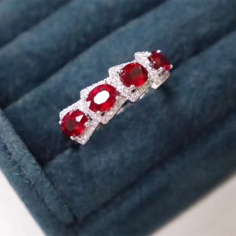 Natural Ruby Ring, 925 Sterling Silver, Simple and Exquisite Style ...