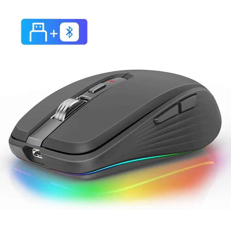 M303 Wireless Mouse Type-c Bluetooth&2.4g Dual Mode Rechargeable Rgb ...