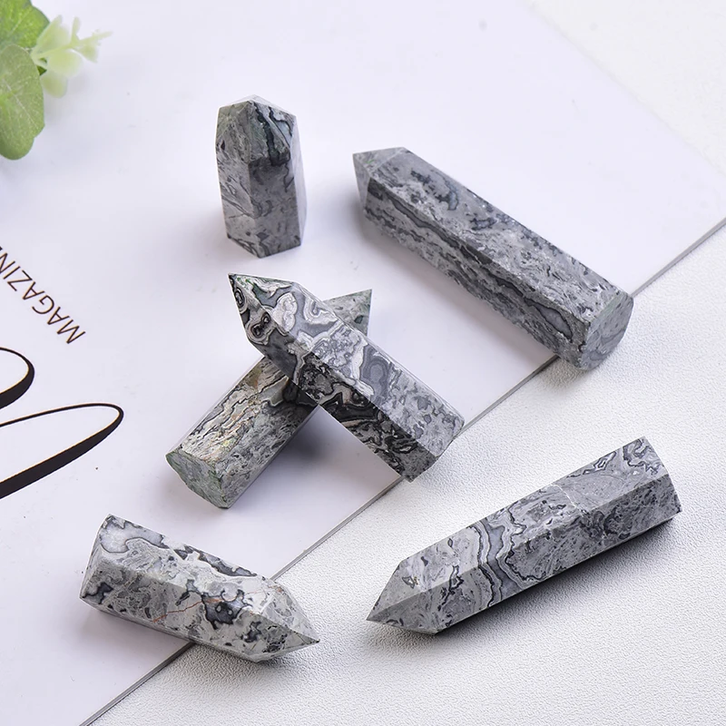 Pierre,Barre hexagonale en cristal 100% naturel, pointe de cristal ...