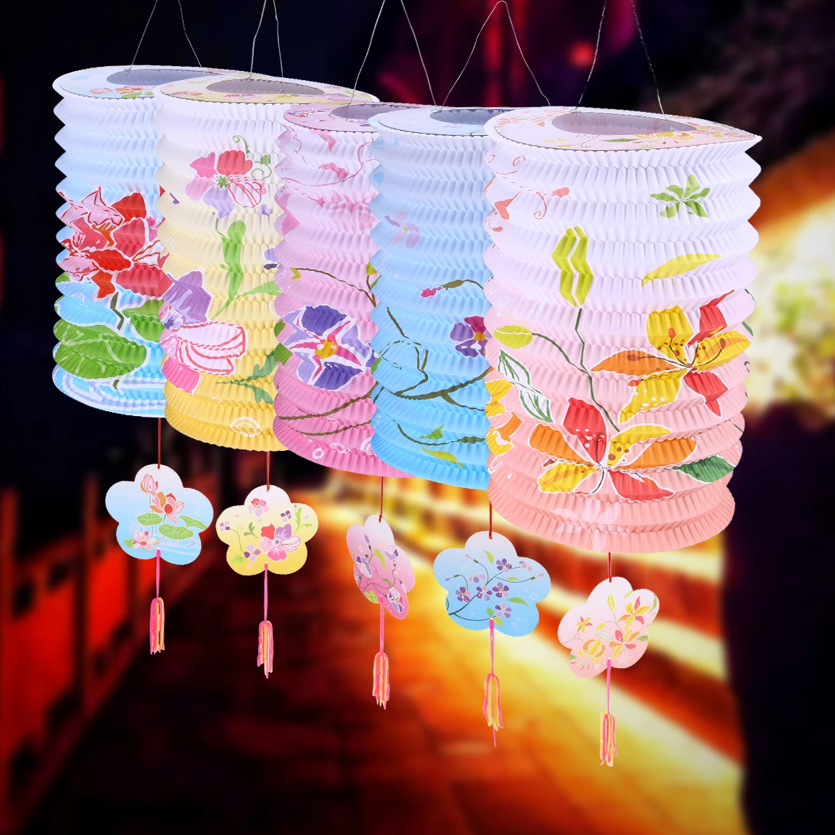 Flowers Strings Chinese Paper Lanterns