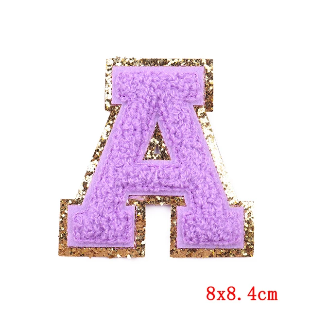 The Letter A In Purple Glitter