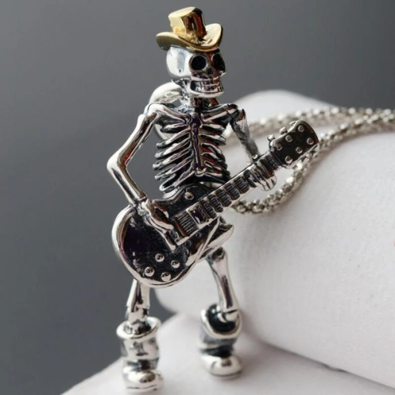 Silver Color Rapper Skull Pendant for Men Punk Rock Jewelry Biker ...