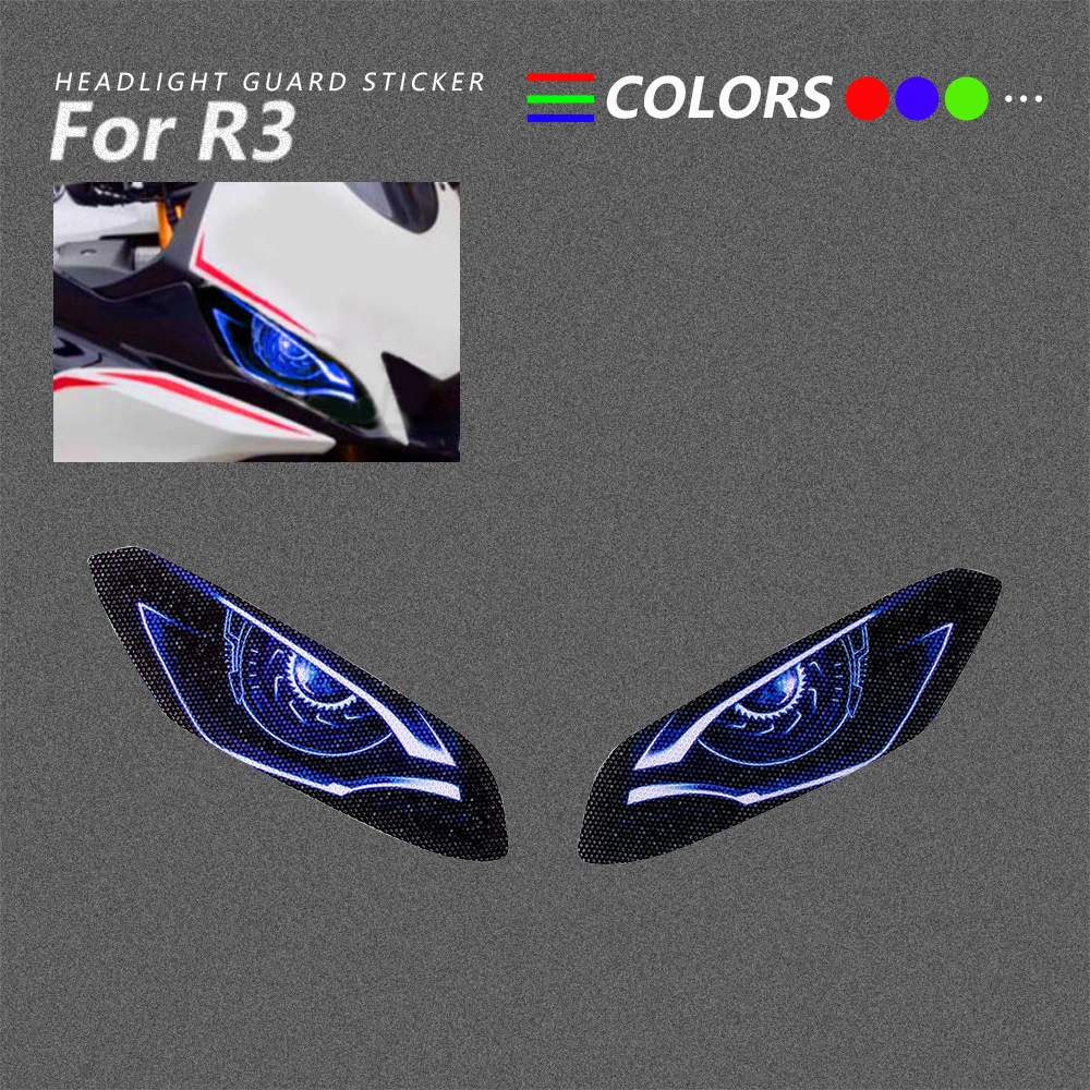 YZF R3 Motorcycle Headlight Sticker Decoration 3D Head Light Fairing ...