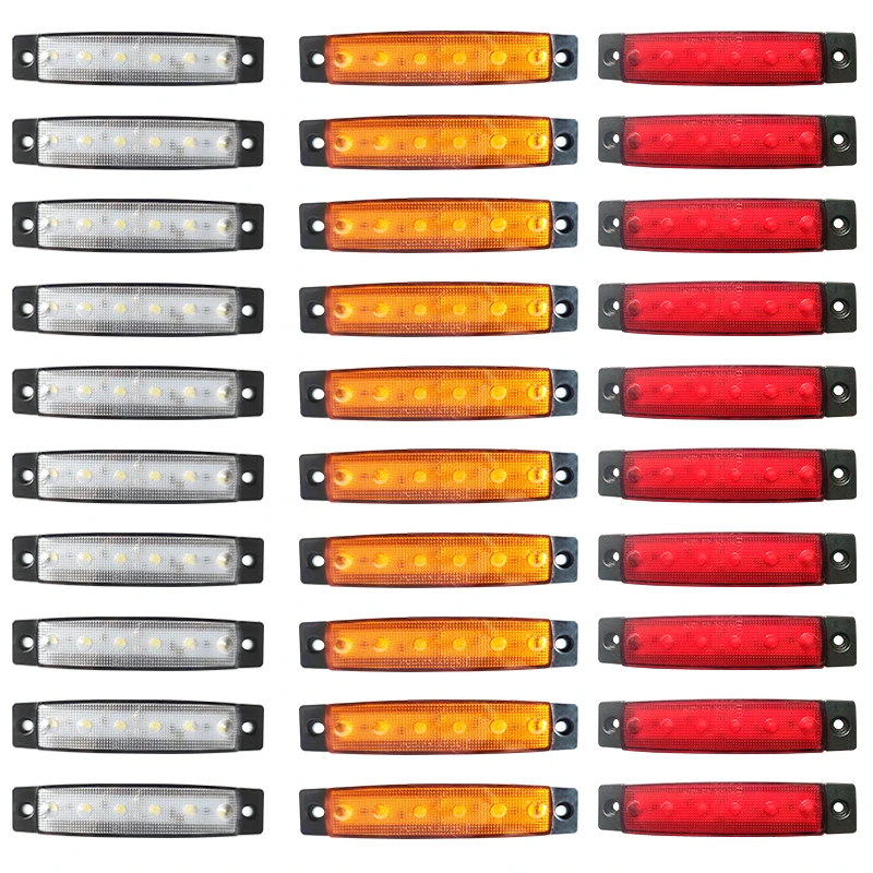 10pcs Truck Trailer Side Marker Indicators Light Car Signal Brake Rear ...