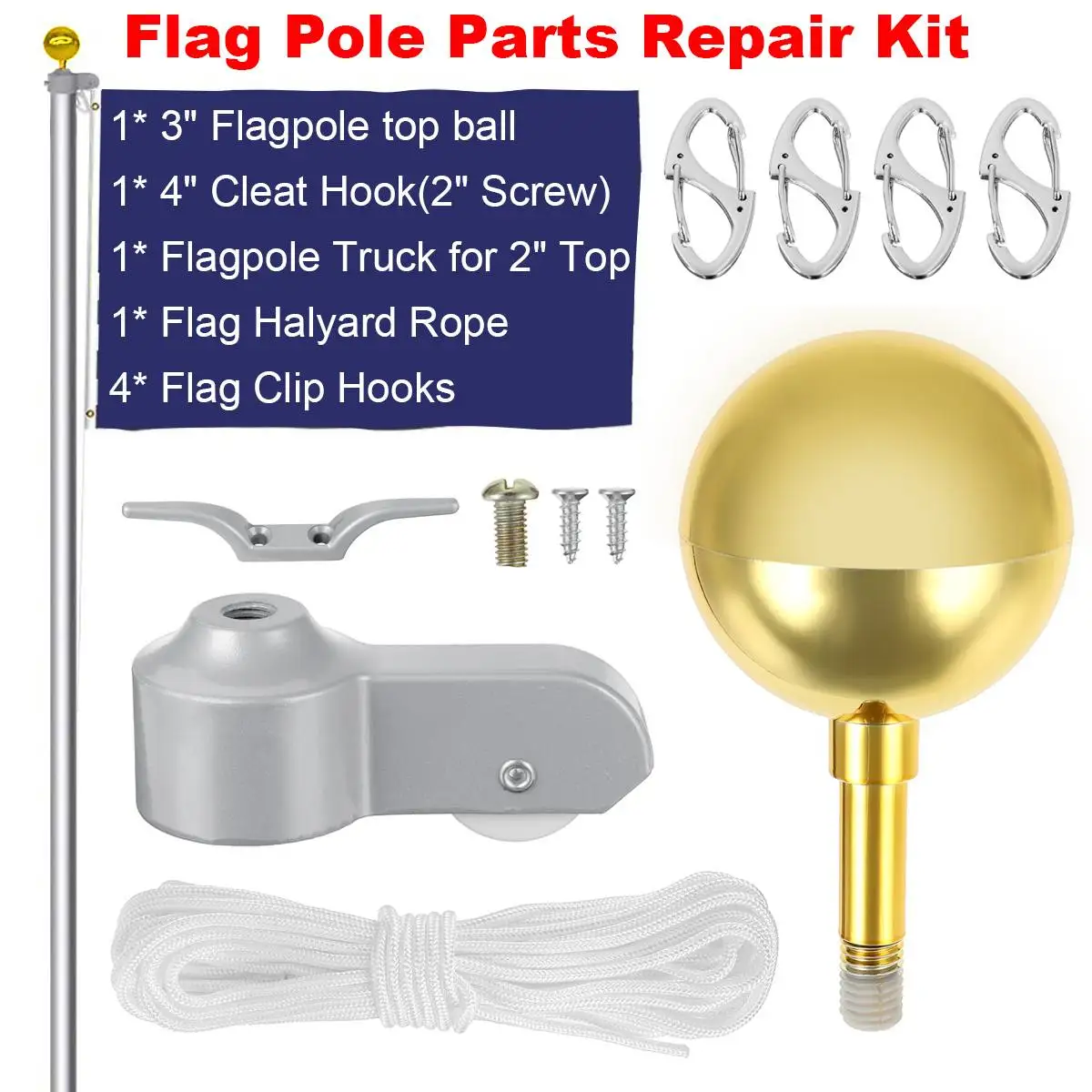 Juego de piezas de poste de bandera, Kit de reparación de accesorios de ...