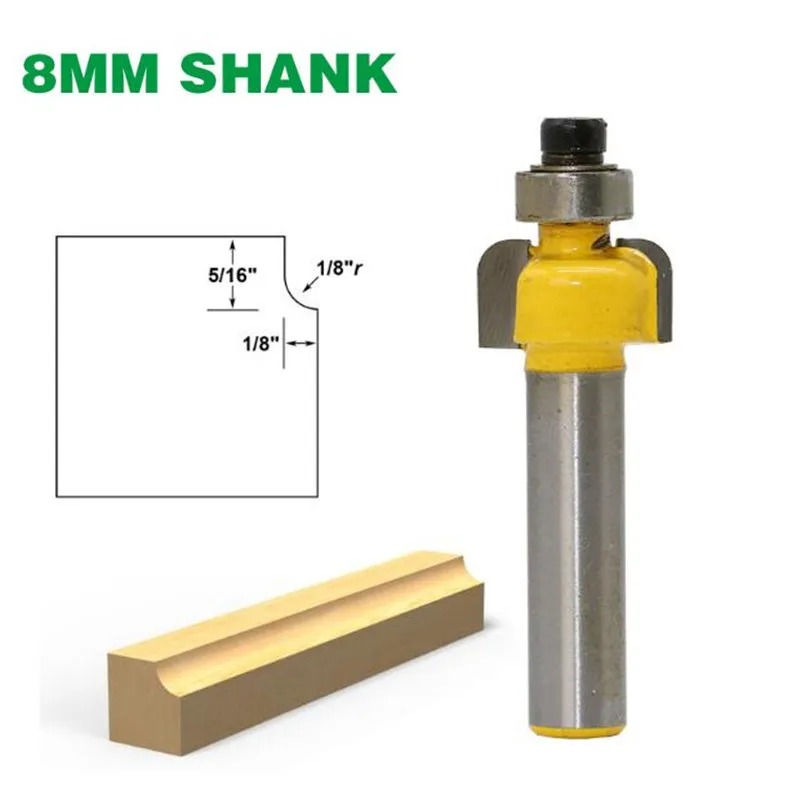 1pcs 8mm Shank Concave Radius Milling Cutters Cove Edging Molding ...