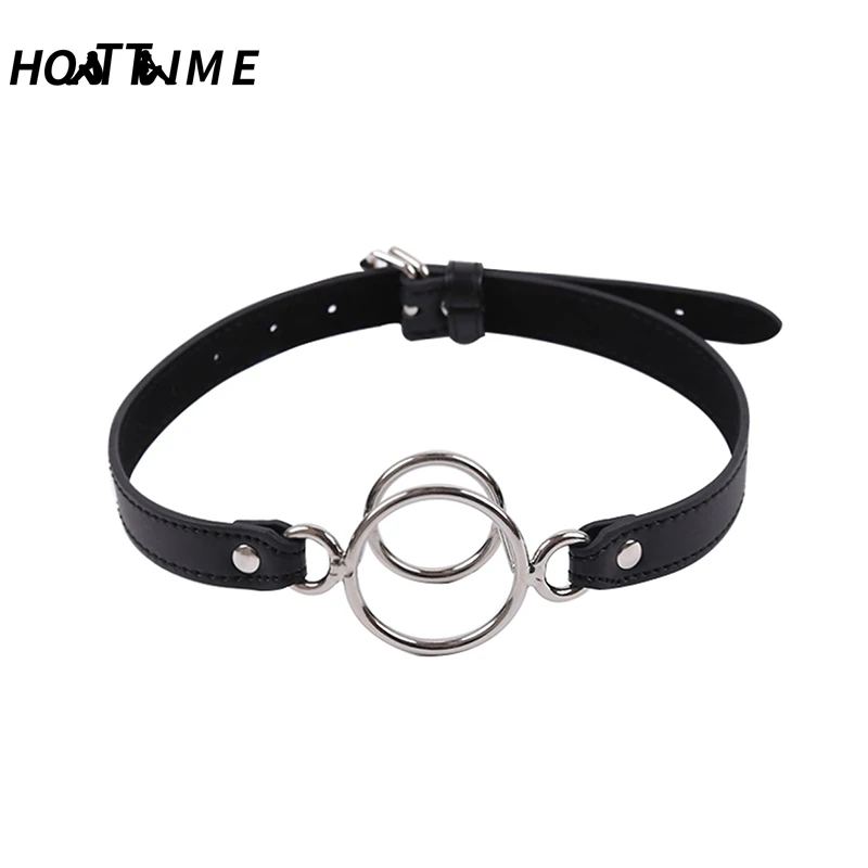 Neue Bondage Sex Mund Gag Fetisch Metall Doppel O Ring Öffnen Mund Gag Sex Spielzeug Für Frauen ...