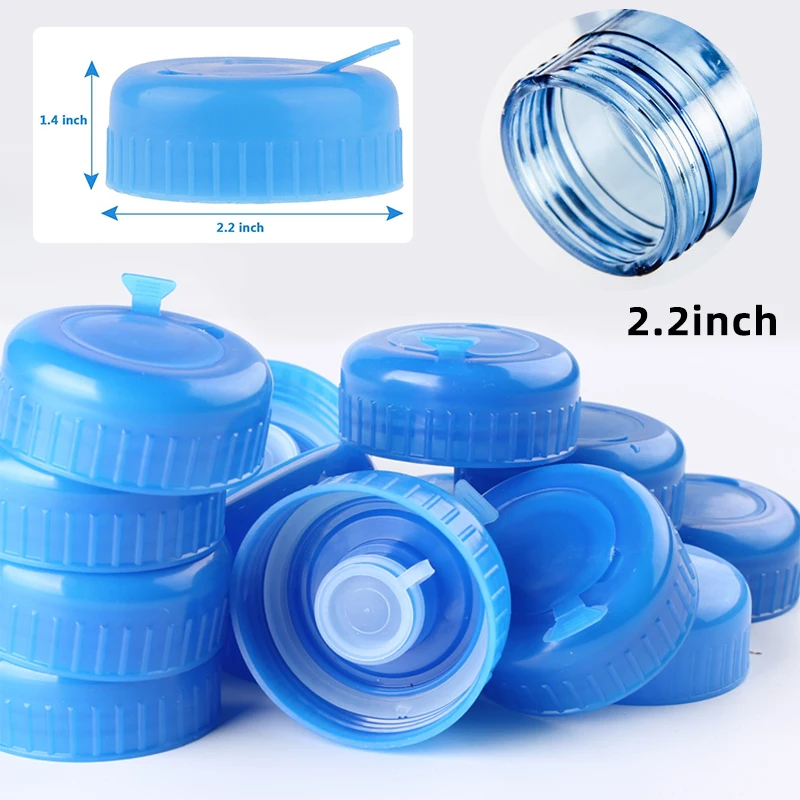 5Pcs-Reusable-Water-Bottle-Screw-Cap-Replacement-55mm-Gallon-Bottle-Lid ...