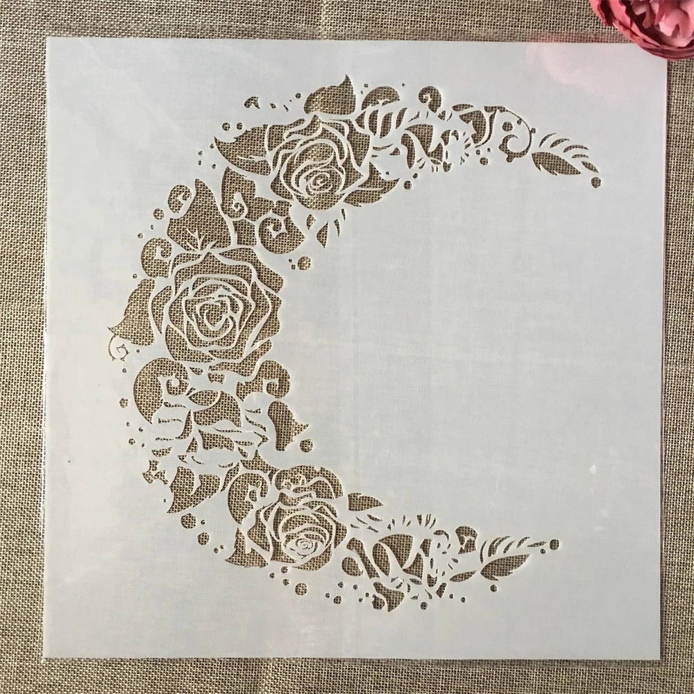 30*30cm Big Mandala Moon Rose DIY Layering Stencils Painting Scrapbook ...