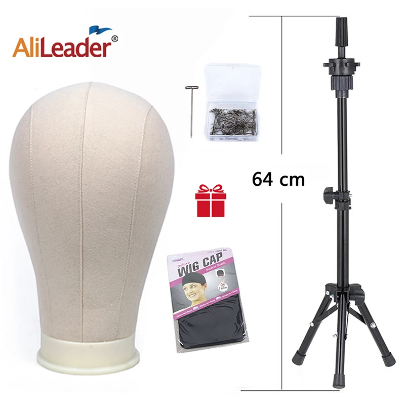 Alileader 64cm Adjustable Wig Stand Wig Tripod With Canvas Head ...
