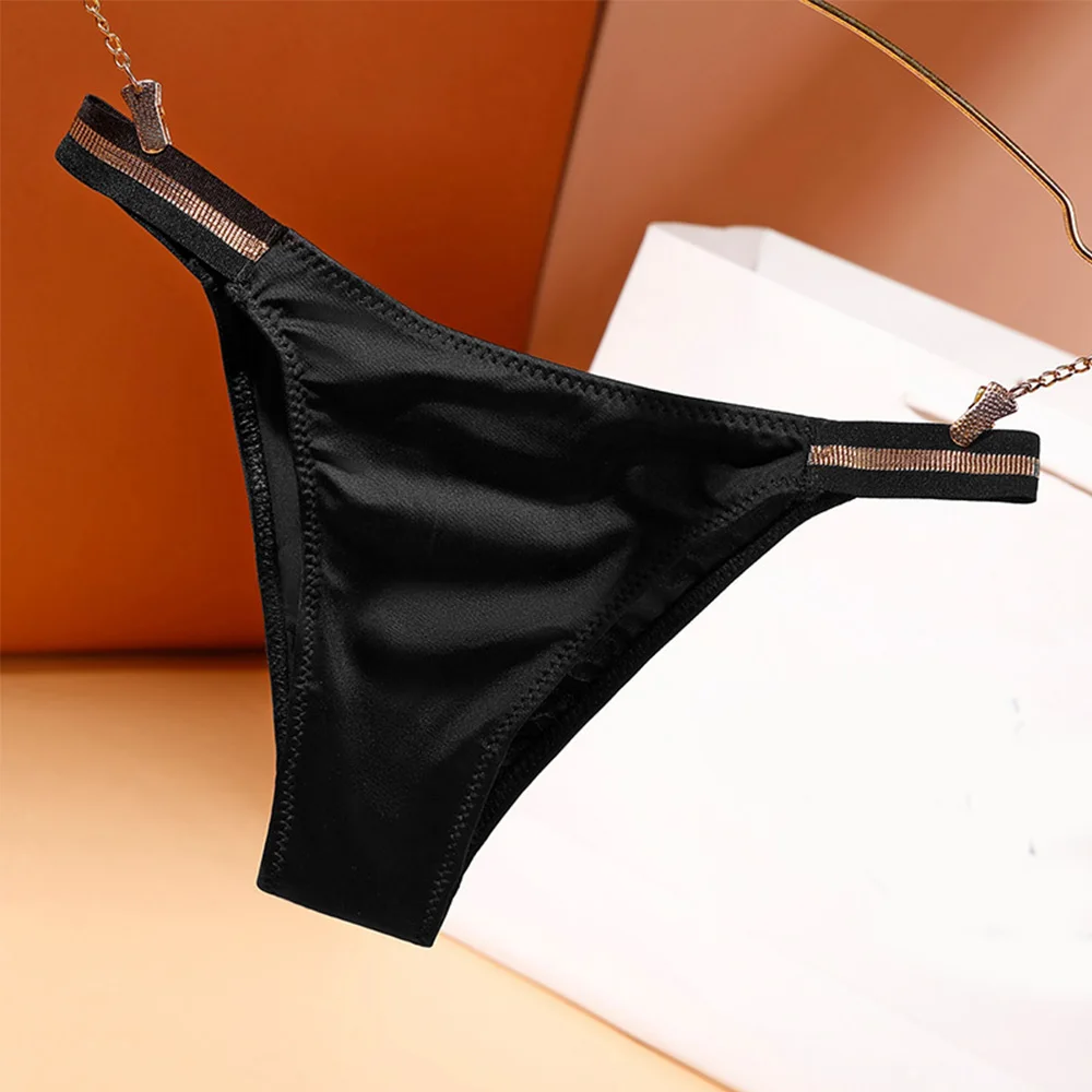 Culotte soyeuse sexy pour femmes, string fin, sous-vêtements de glace ...