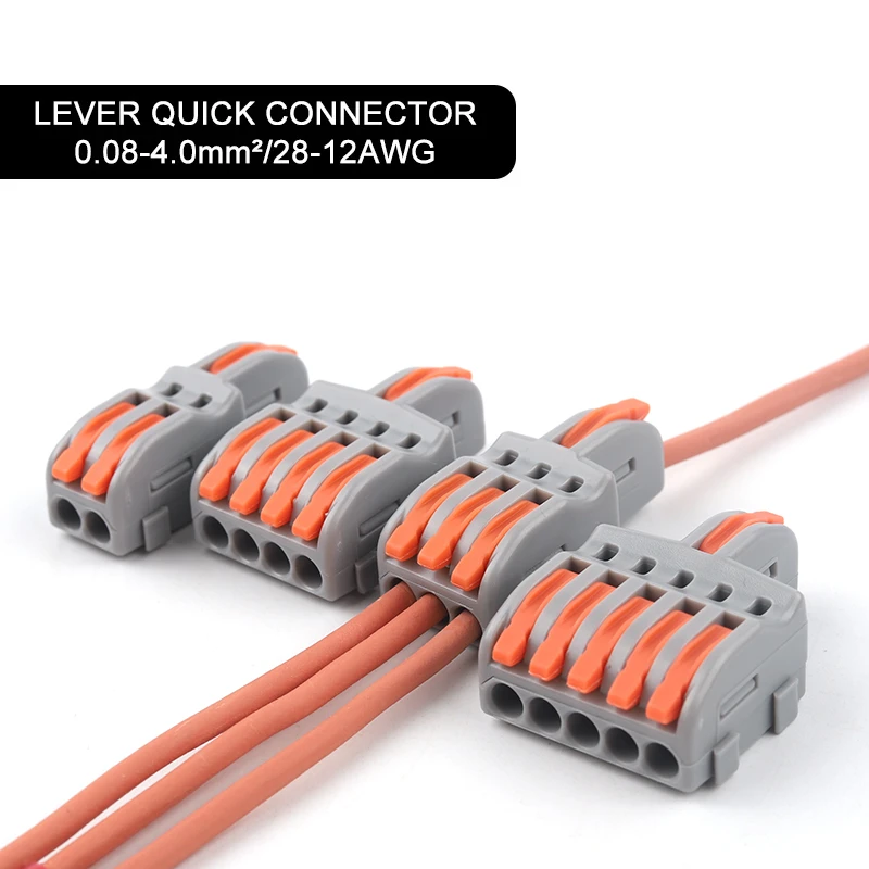 1 Input 2/3/4/5 Output Splitter Quick Spring Splicing Wire Connector Electric Cable Terminal ...