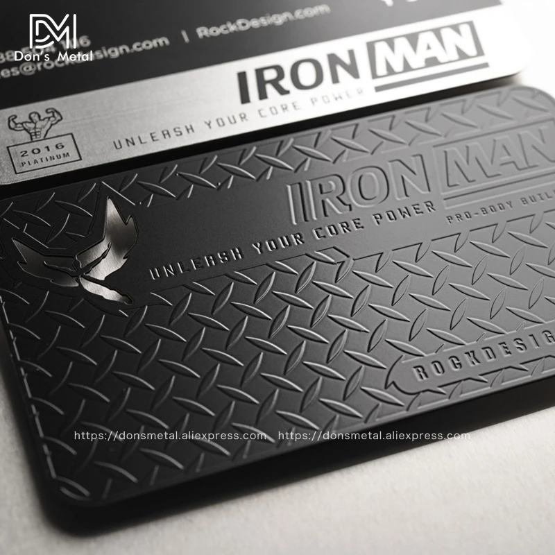 Personalized stainless steel business card hollow metal card custom ...