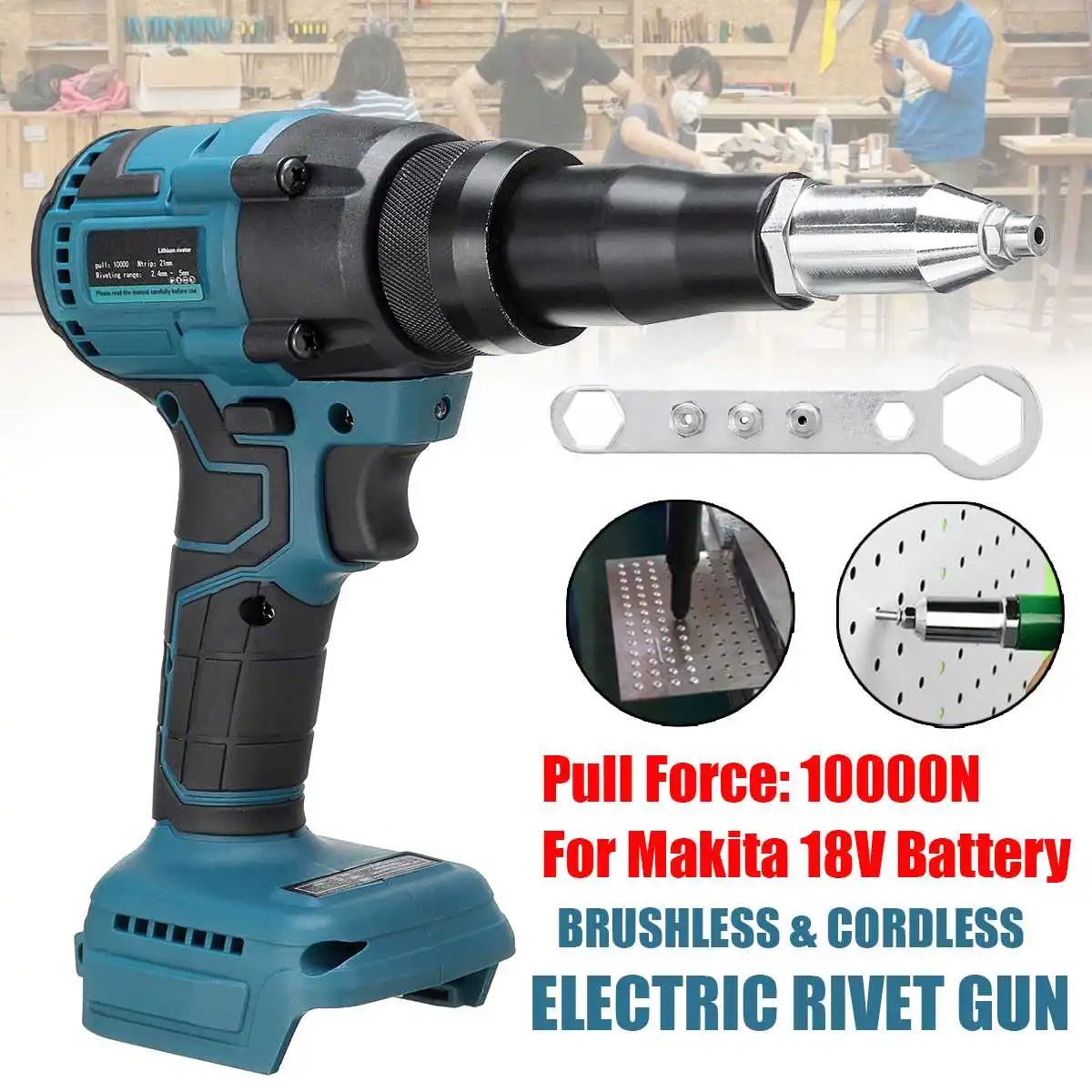 Brushless Cordless Riveter Gun Electric Rivet Nut Gun Drill ...
