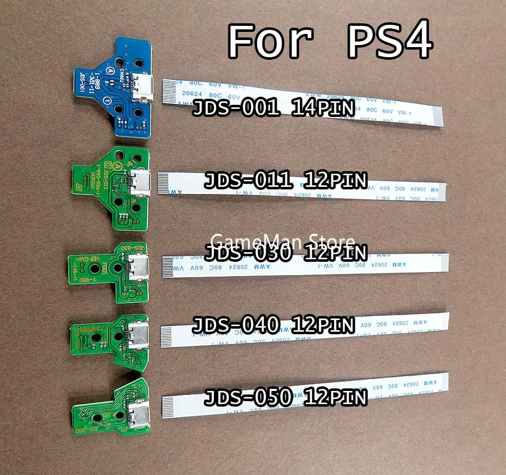 200sets/Lot USB Charging Port Socket Charger Board with PCB+cable 12/14pin For PS4 Controller ...