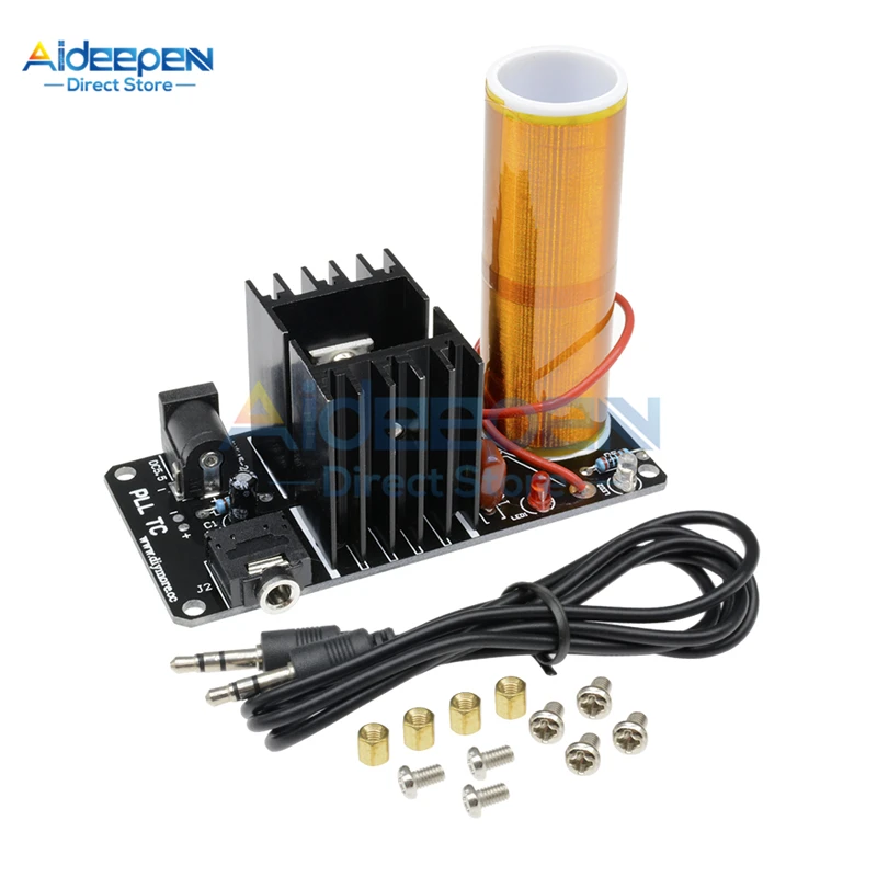 1Set-Tesla-Coil-Kit-DC-15-24V-15W-Mini-Music-Tesla-Coil-Plasma-Speaker ...