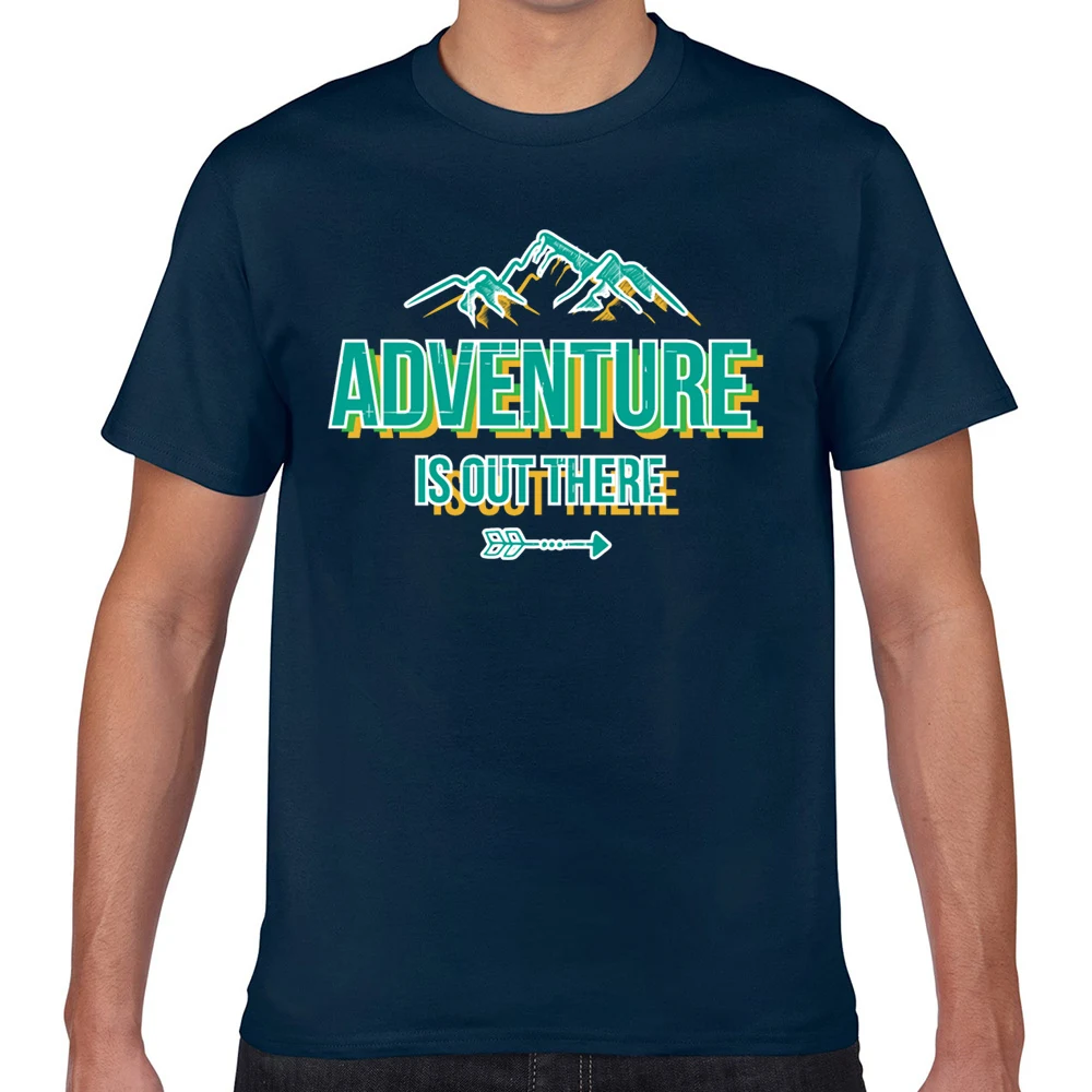 Tops T Shirt Men adventure is out there Comic Inscriptions Cotton Male ...