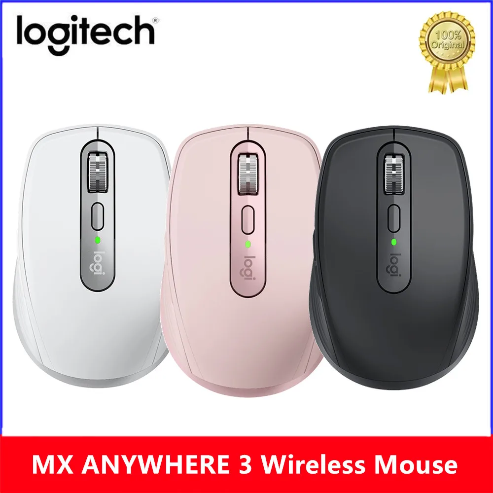 Logitech mx em qualquer lugar 3 rato sem fio 4000dpi compacto rato de escritório de ratos de ...