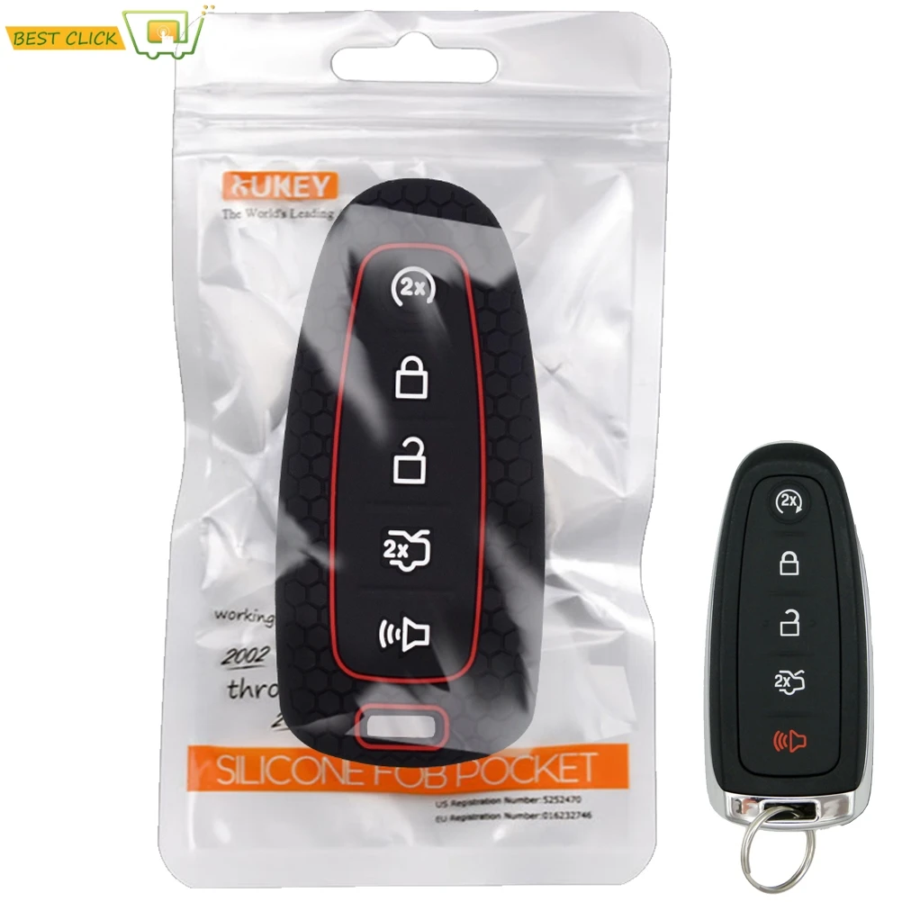 Car Remote Control Key Case Cover Shell Fob Holder Silicone For Ford ...