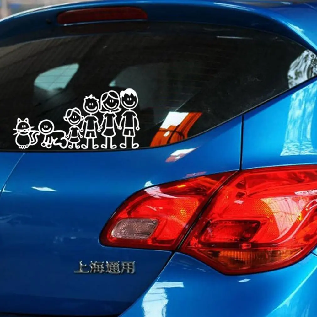 Kawaii Funny Family Member Decorative Reflective Auto Decal Cartoon Car ...