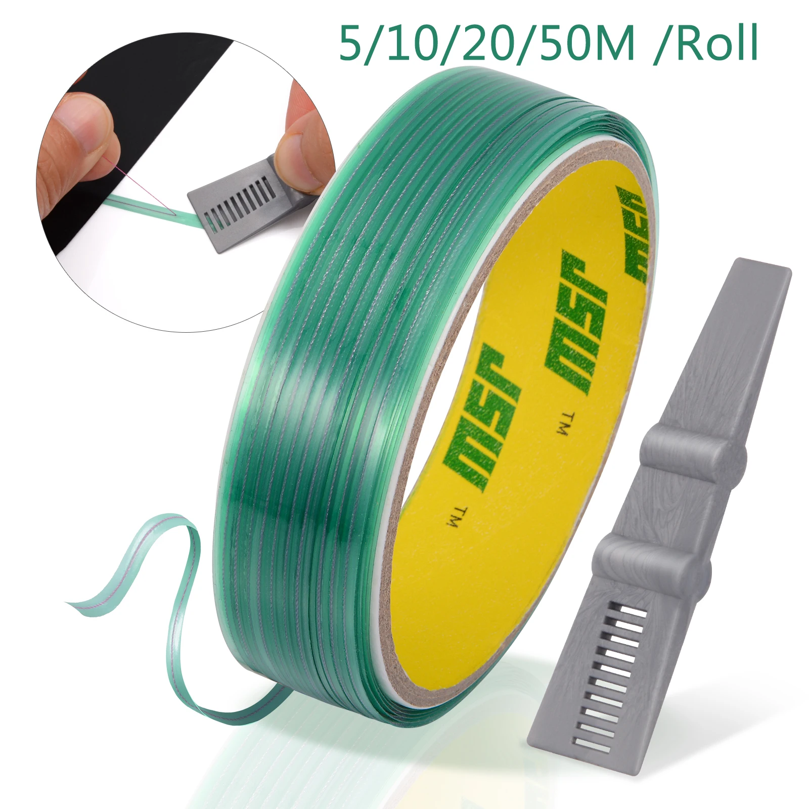 FOSHIO-5-10-20-50M-Vinyl-Film-Knifeless-Cutter-Tape-Wrapping-Squeegee ...
