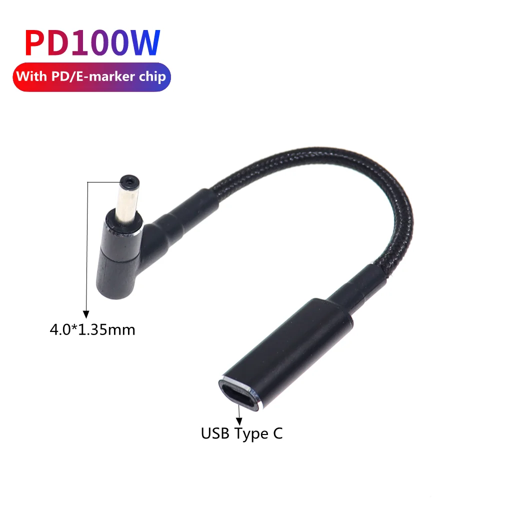 100W USB C PD to 4.0x1.35mm Plug Adapter USB Type C Fast Charging Cable Cord for Asus Zenbook ...