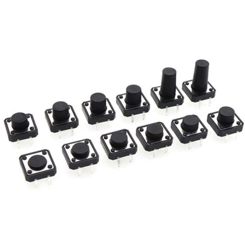 20pcs 12x12 Push Button Switch Dip 4pin Light Touch Switch 12*12*4.3/5 ...