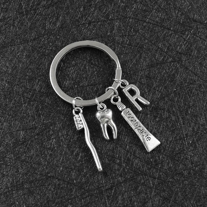 26 Letters Creative Personality Toothbrush Toothpaste Teeth Key Chain ...