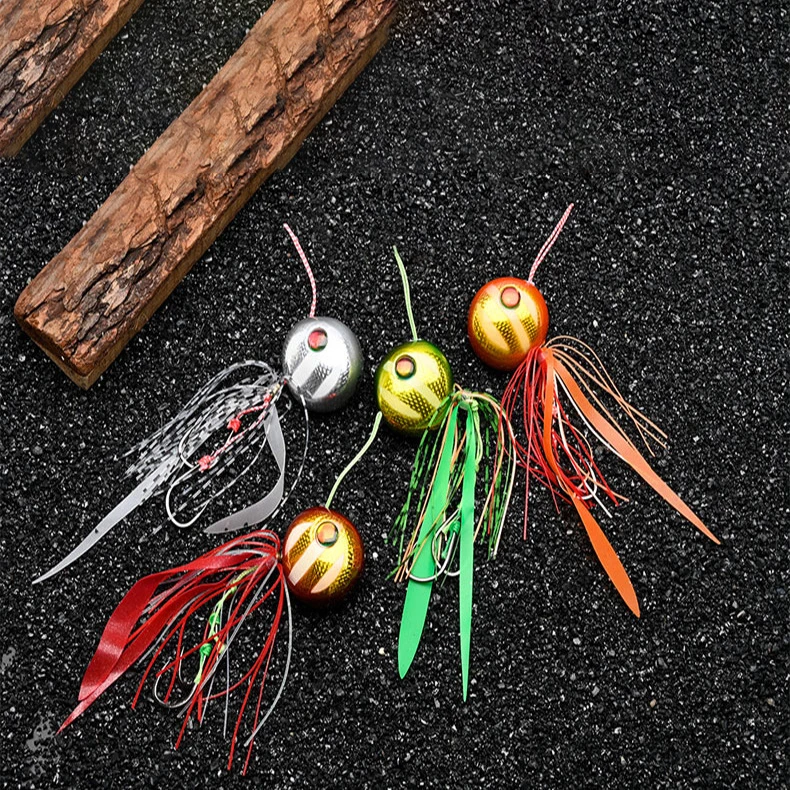 tenya-Kabura-Pesca-Slider-Snapper-Sea-bream-Jig-head-with-rubber-skirt ...