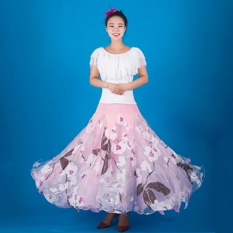 Elegant-Ballroom-Dance-Competition-Skirt-For-Women-Stage-Costume-Waltz ...