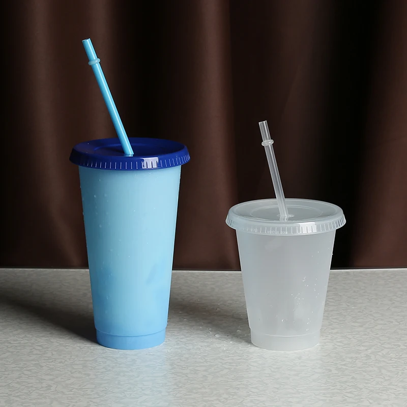 5Pcs-16-24oz-Tumbler-With-Lids-and-Straws-Reusable-Plastic-Water-Bottle ...