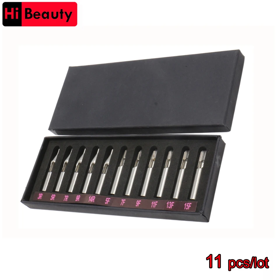 High Quality 11pcs 304 Stainless Steel Tattoo Tips Caps Nozzle Tips Set ...