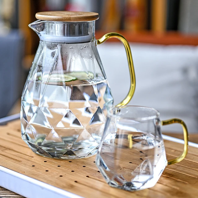 Glass Water Pitcher With Lid