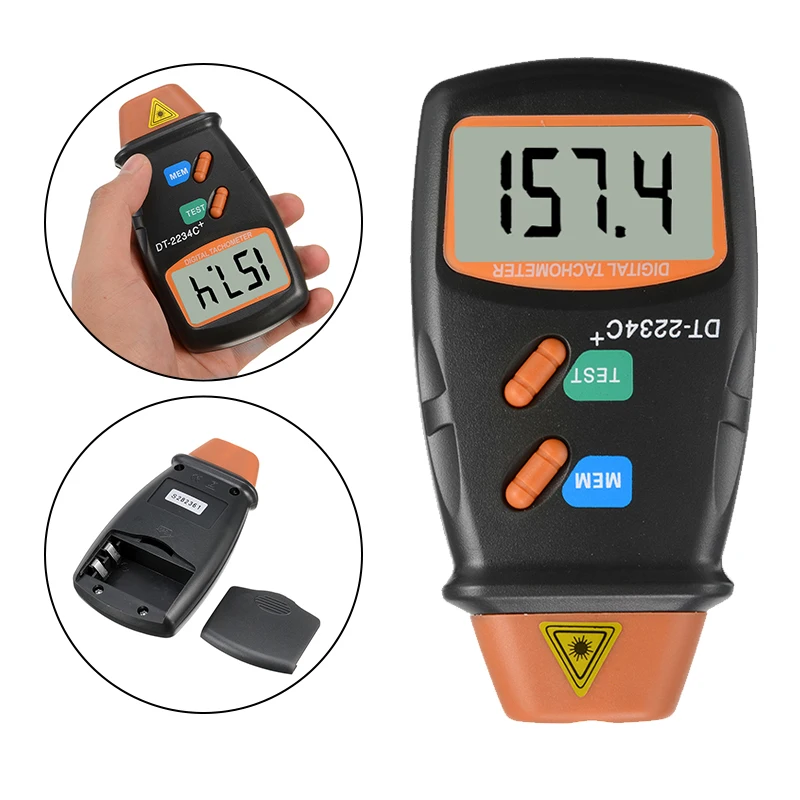 Digital Laser Rev Counter Meter DT2234C Non contact Tachometer Rev ...