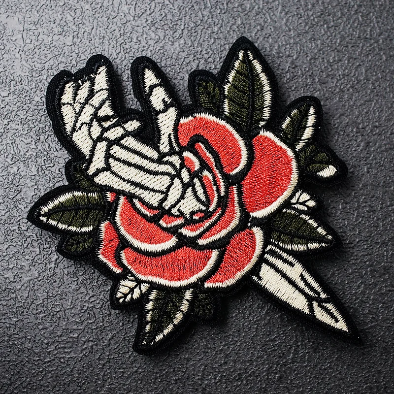 Skull Hand Patches Size:7.7x7.8cm Embroidery Applique Ironing Sewing ...