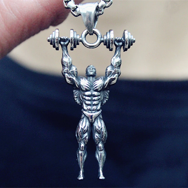 Necklace Dumbbell Pendant | Pendant Jewelry Necklace | Fitness ...