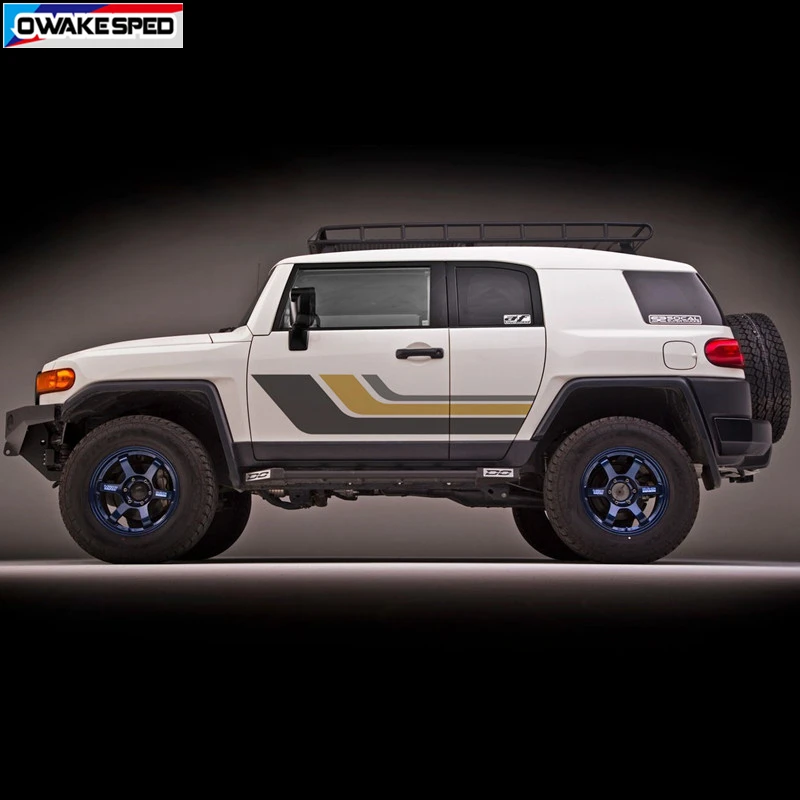 For TOYOTA FJ Cruiser Sport Stripes Whole Body Decor Sticker Both Side ...